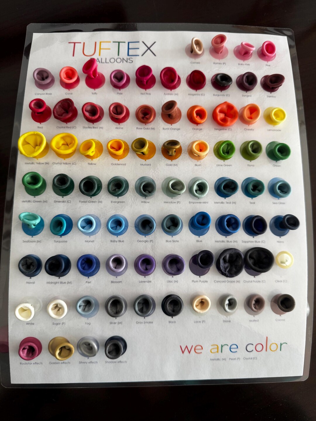 Tuftex Balloons Color Chart 2025 - Etsy