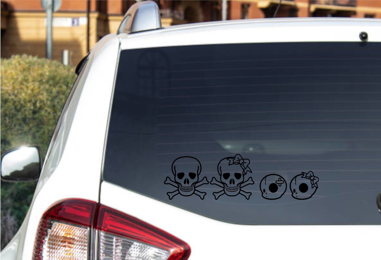 Skelton Stick Figure Family Car Decal, Gothic Stick Figure Family ...