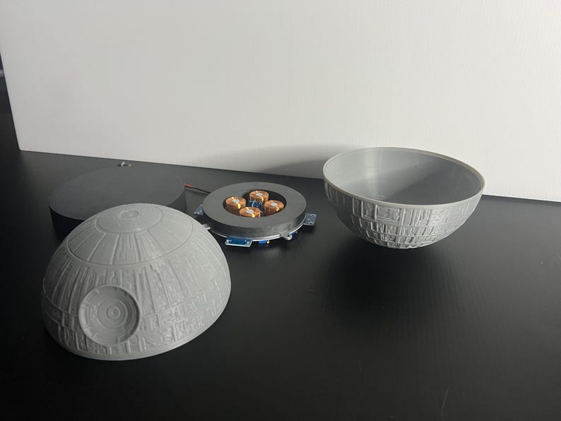 Floating Death Star Sci-fi Inspired Hovering Display Unique Desk Decor ...