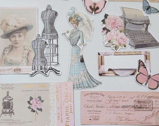 French Blue Ephemera Pack With 60 Pieces - Etsy
