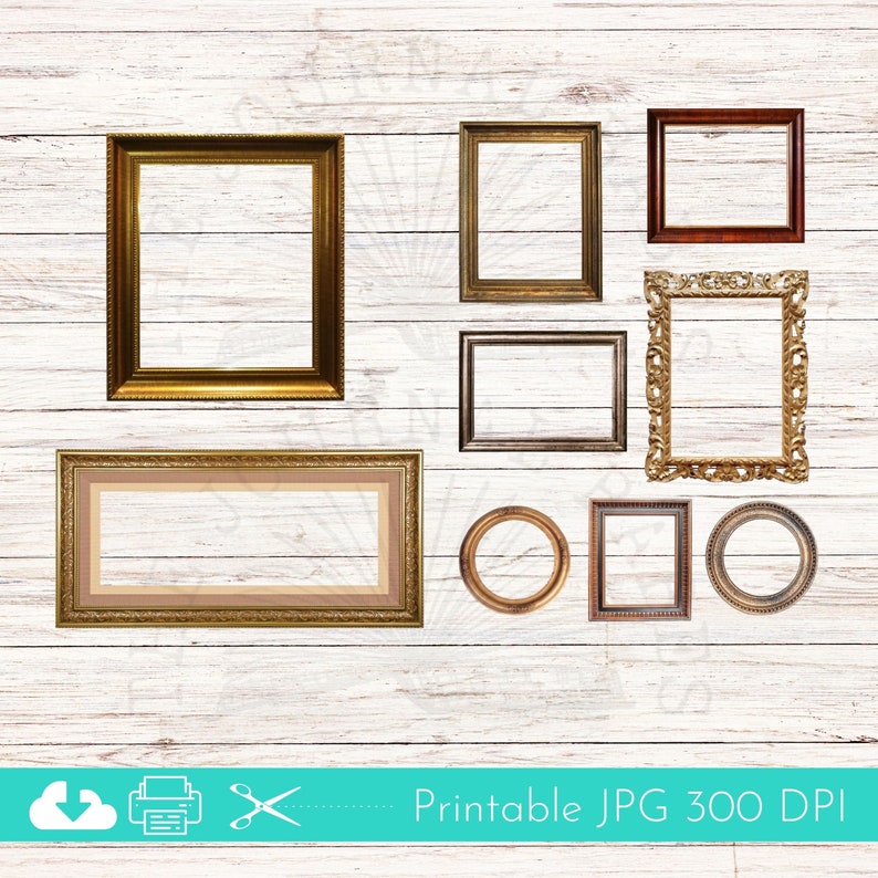 Frames Junk Journal Kit, Printable Photo Frames Pack, Digital ...