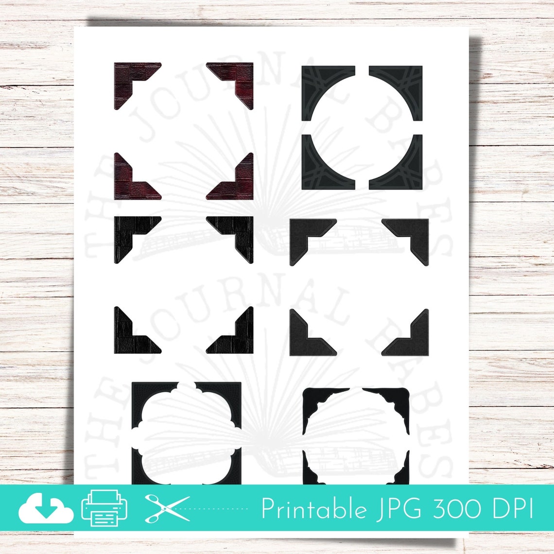 Printable Photo Corners Kit for Scrapbooking, Junk Journal ...