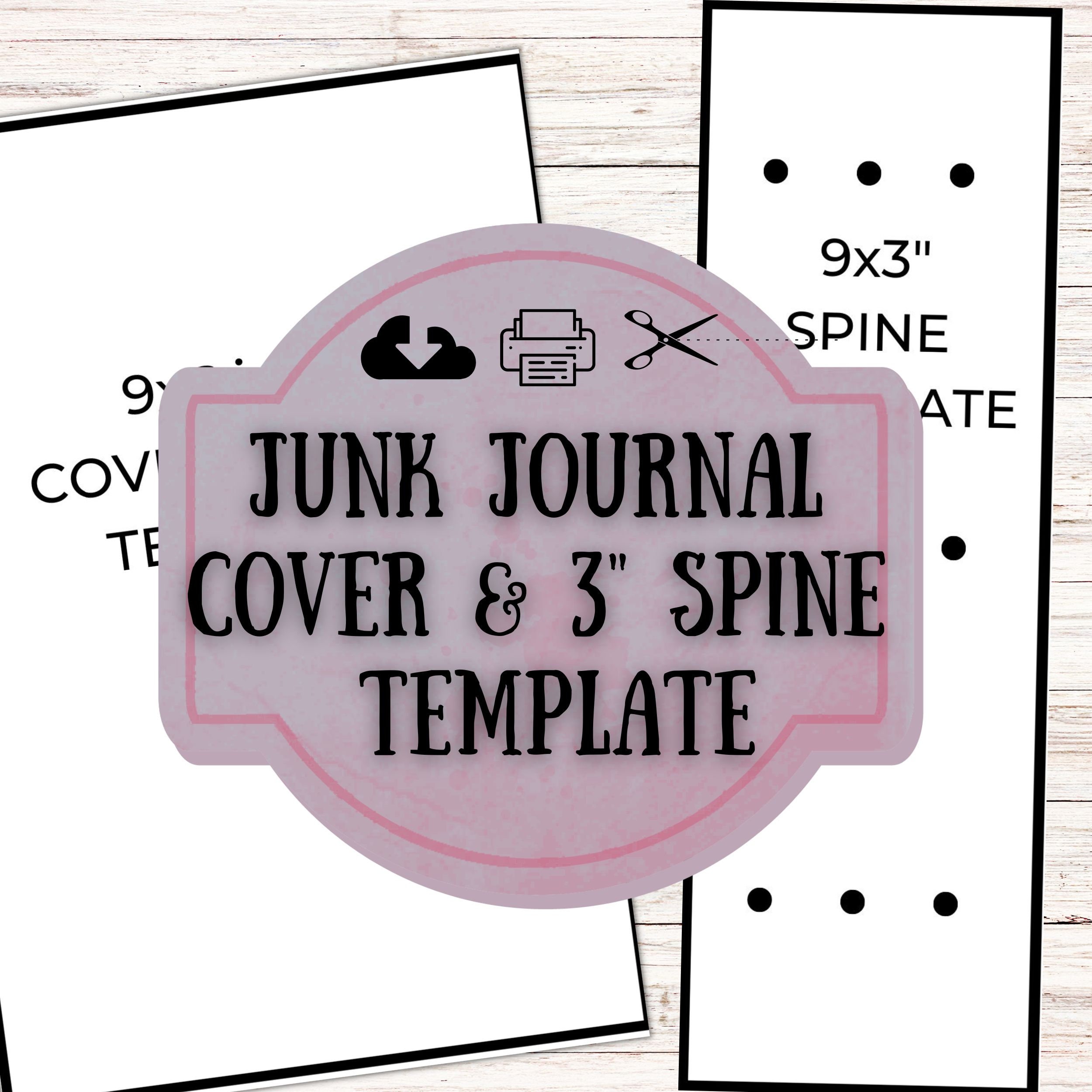 Junk Journal 3 Inch Spine Template, Spine Punch Guide, Printable Junk ...