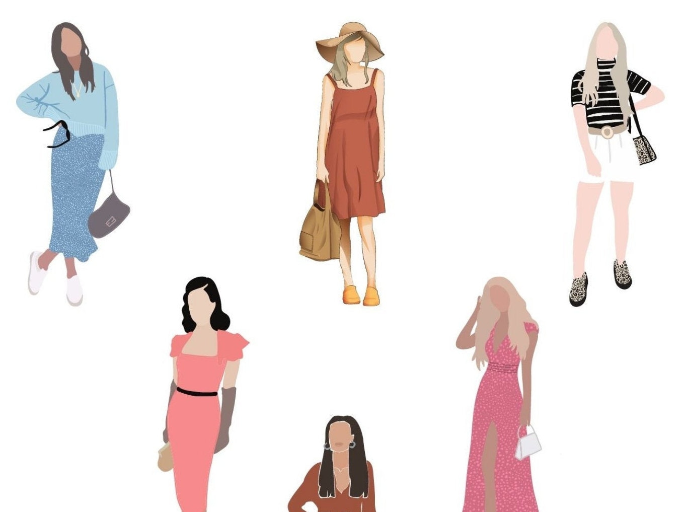 Women Printable Stickers Journal Stickers Kit Character | Etsy