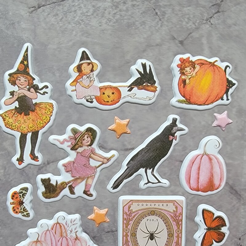 Vintage Halloween Puffy Stickers - Etsy