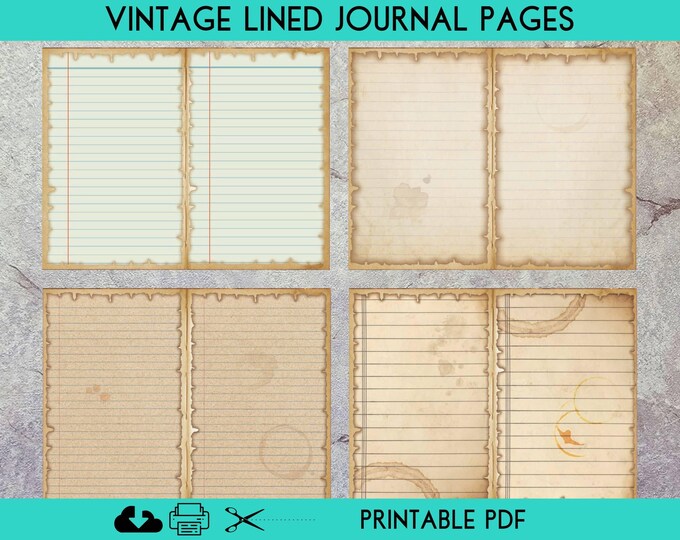 Printable Vintage Old Object and Photos Paper, Antique Junk Journal ...