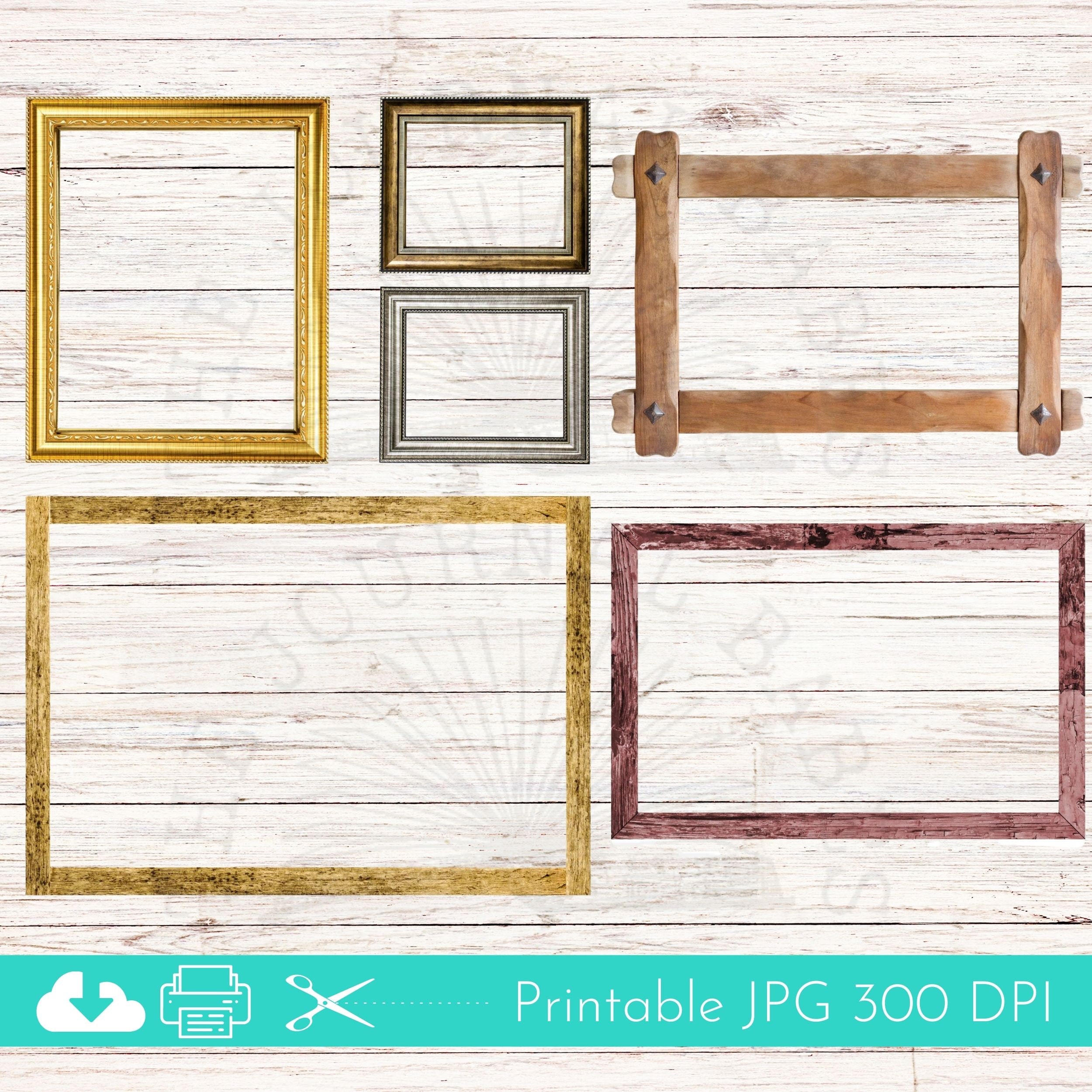 Frames Junk Journal Kit, Printable Photo Frames Pack, Digital ...