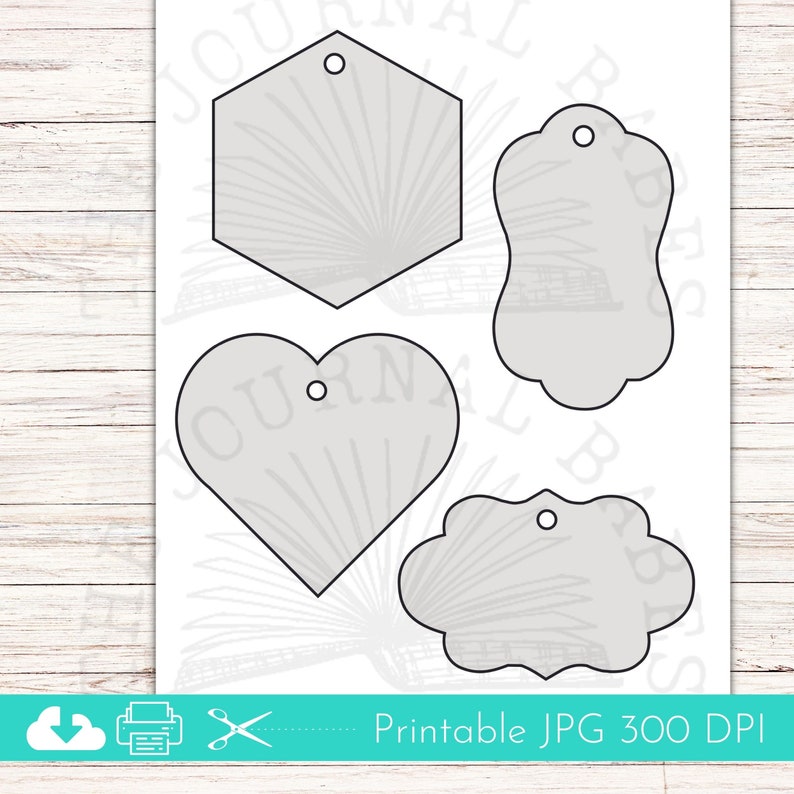 Junk Journal Tag Templates Printable Kit, Blank Journaling Tags ...