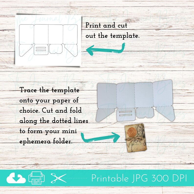 Mini Ephemera Folder Printable Template - Etsy