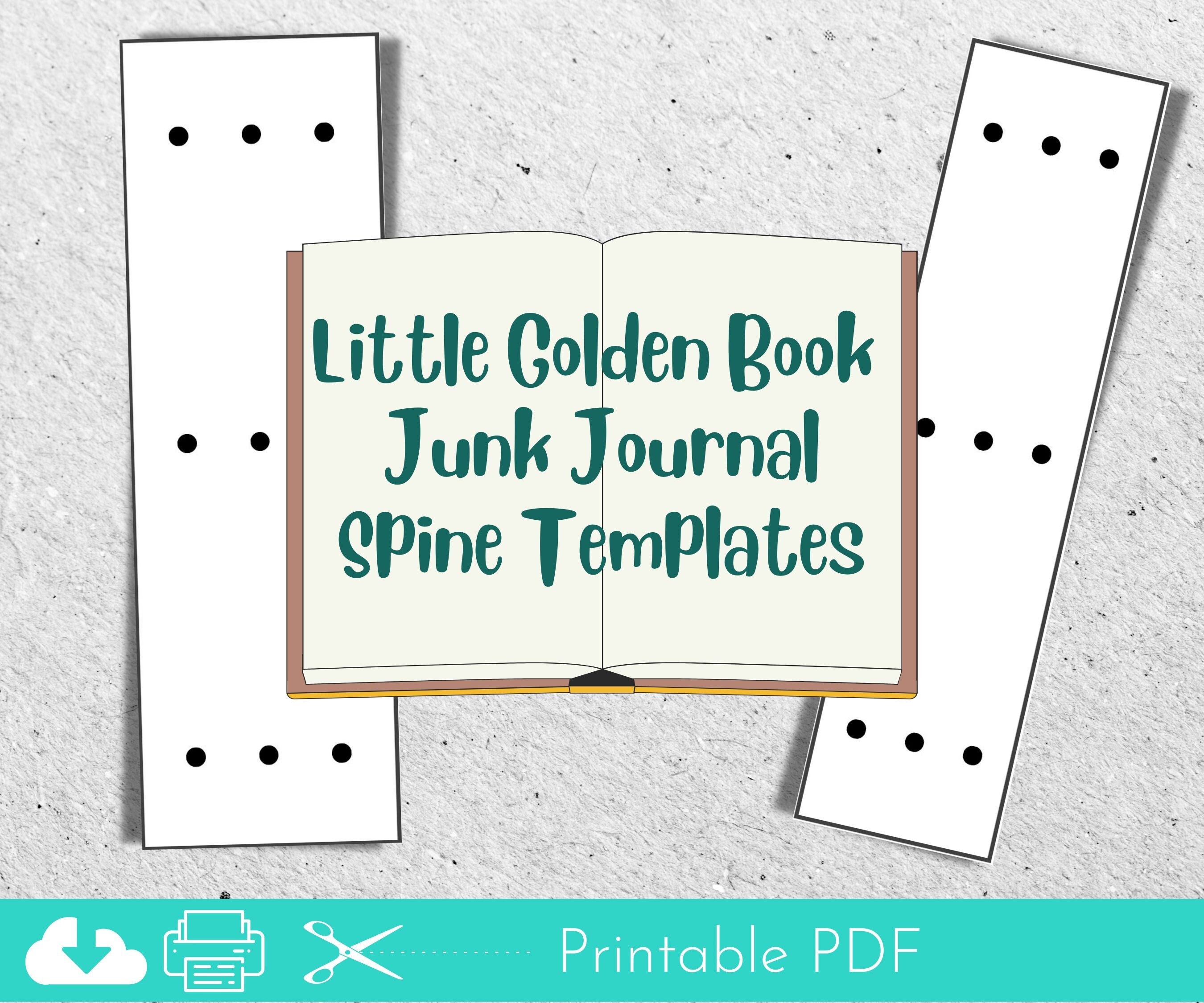 Junk Journal Printable Spine Templates, Little Golden Book Journal ...