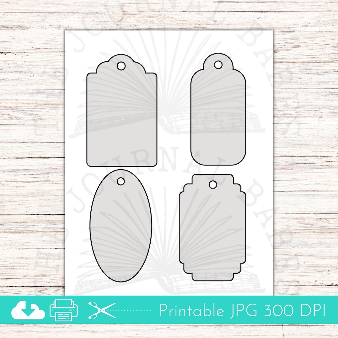 Junk Journal Tag Templates Printable Kit, Blank Journaling Tags ...