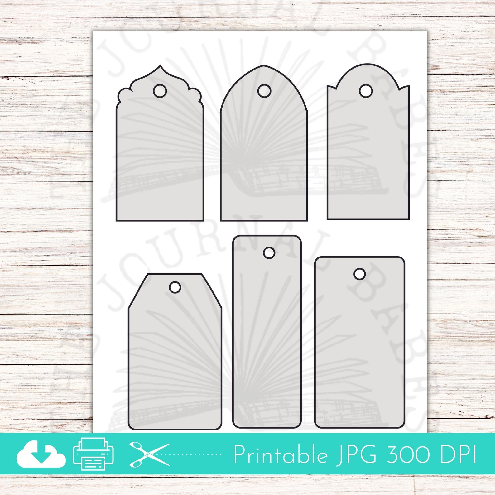 Junk Journal Tag Templates Printable Kit, Blank Journaling Tags ...