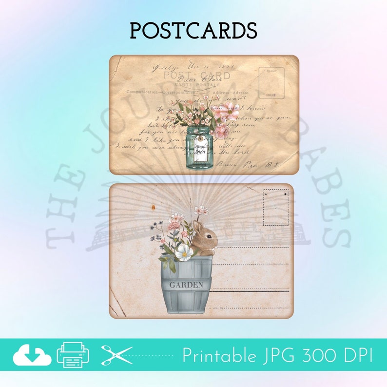 Spring Junk Journal Printable Addon Kit Printable Flower - Etsy