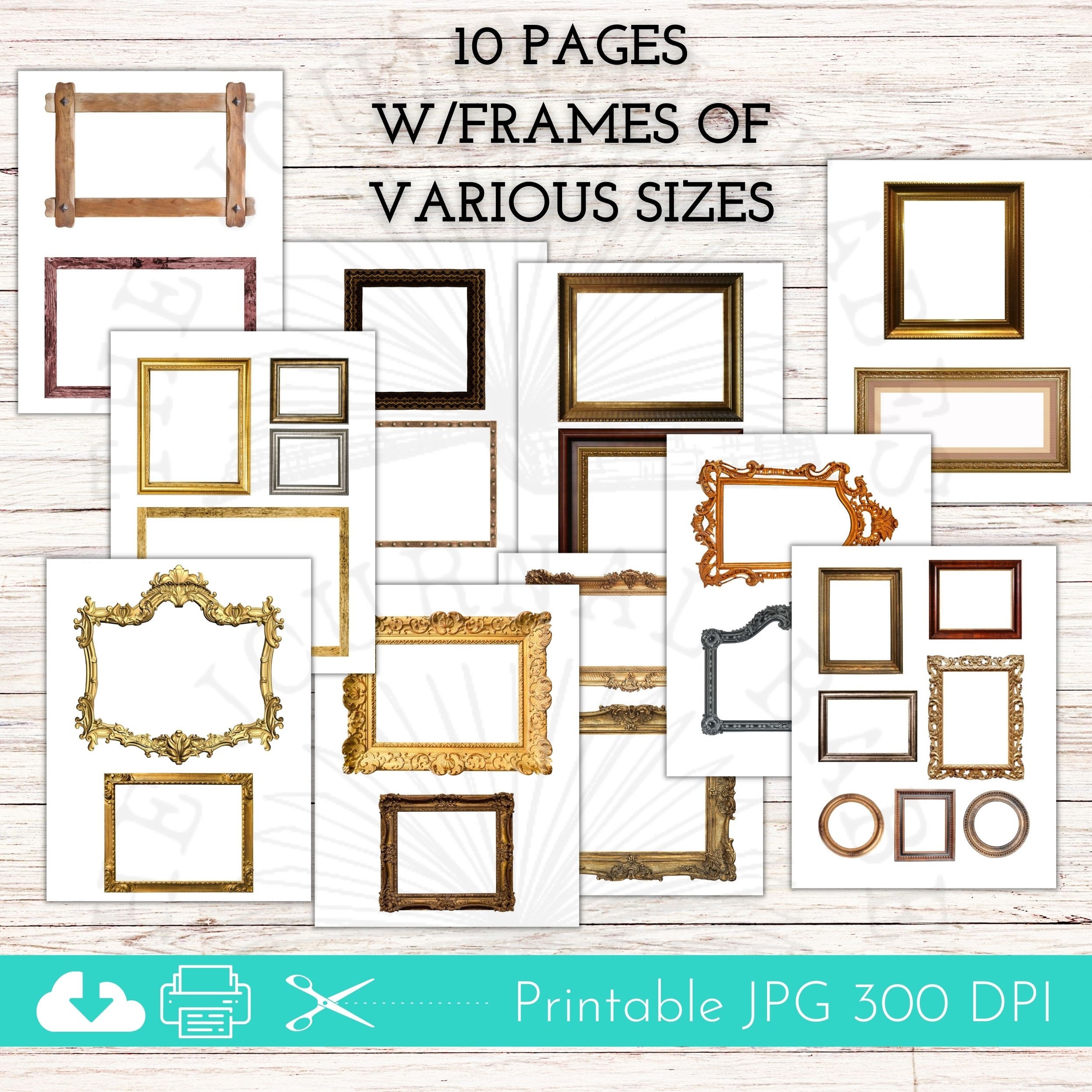 Frames Junk Journal Kit, Printable Photo Frames Pack, Digital ...