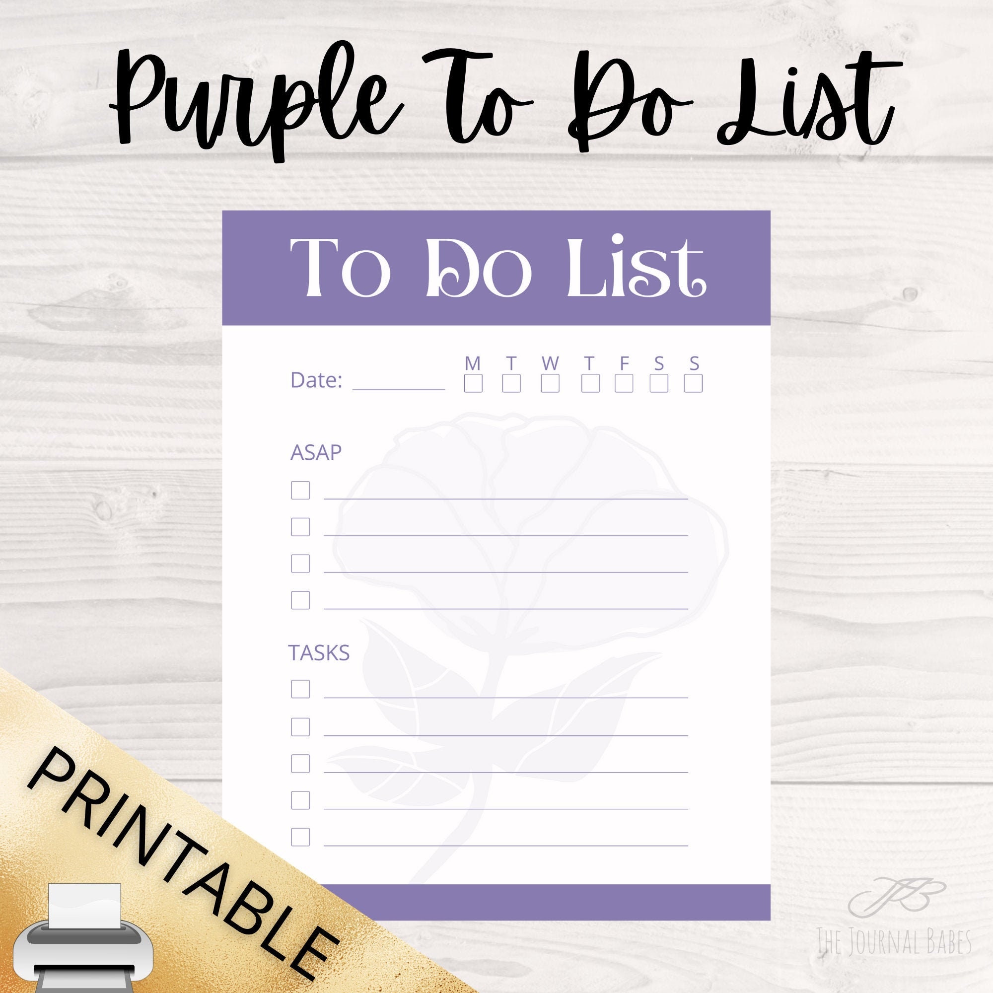 Purple To Do List Printable Planner Insert Daily Task | Etsy