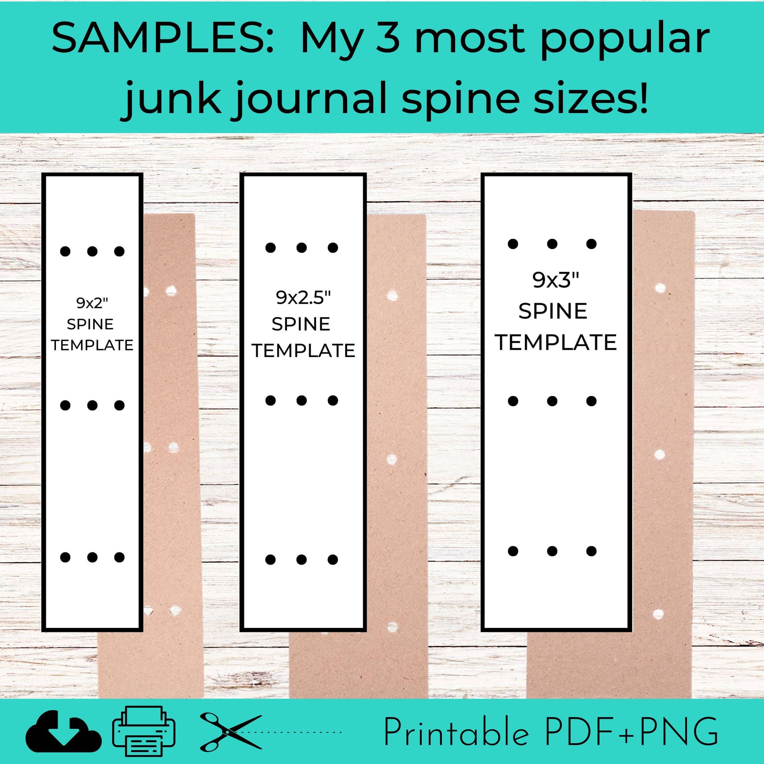 Junk Journal Cover and Spine Printable Templates Bundle, Commercial Use ...