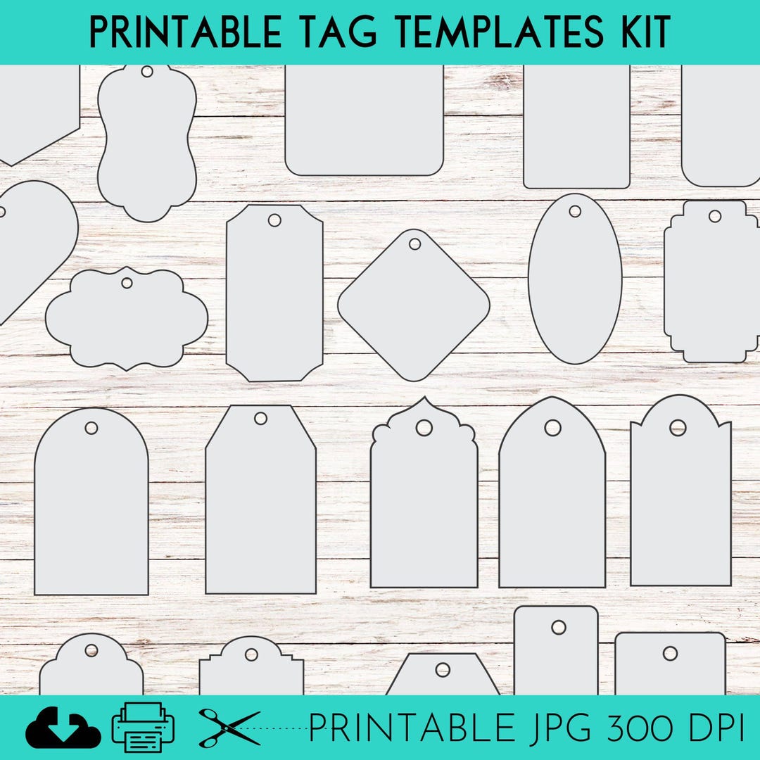 Junk Journal Printable Tags Templates Set, Blank Gift Tag Templates ...