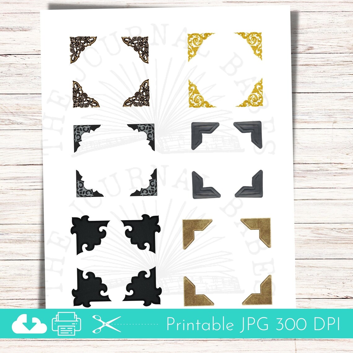 Printable Photo Corners Kit for Scrapbooking, Junk Journal ...