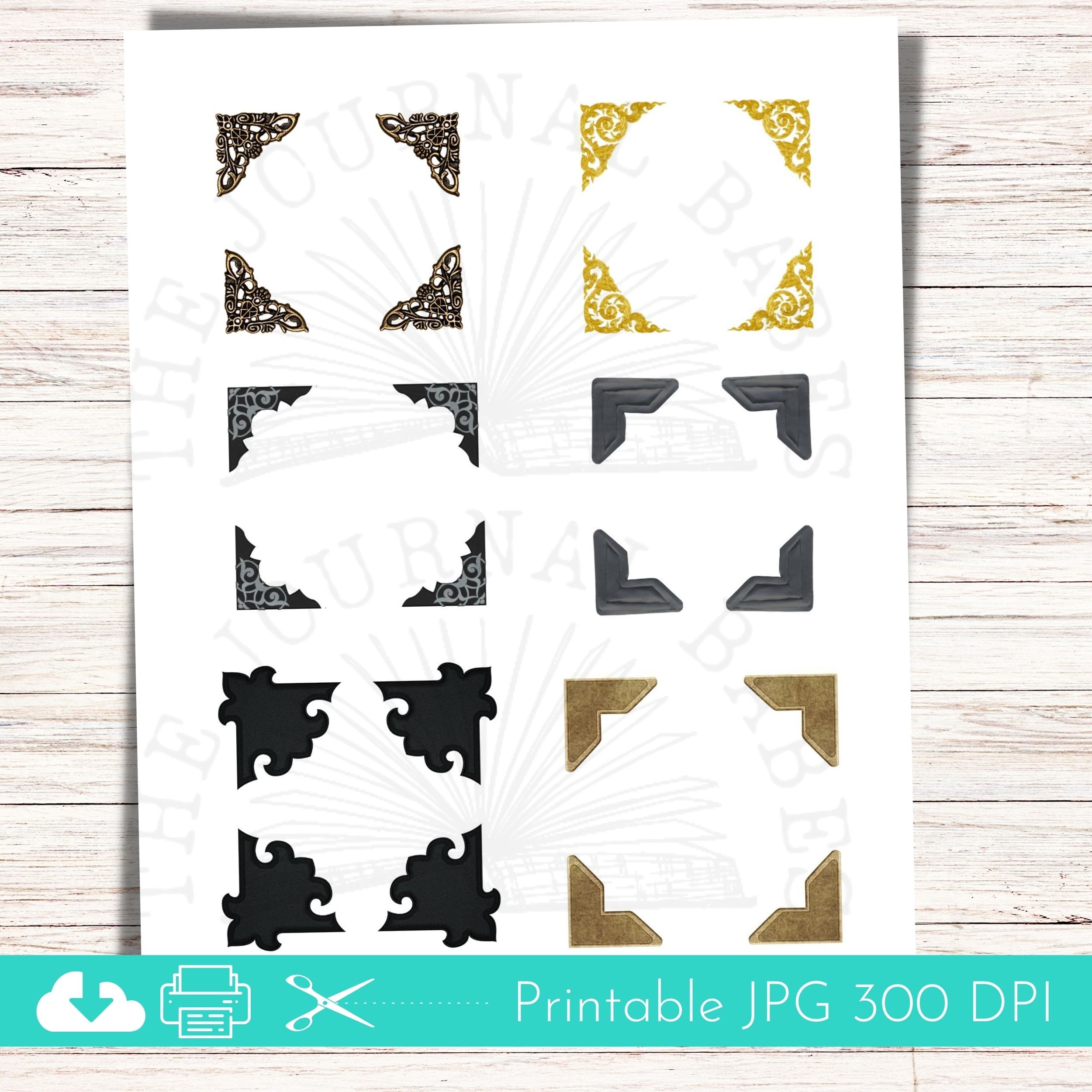 Printable Photo Corners Kit for Scrapbooking, Junk Journal ...