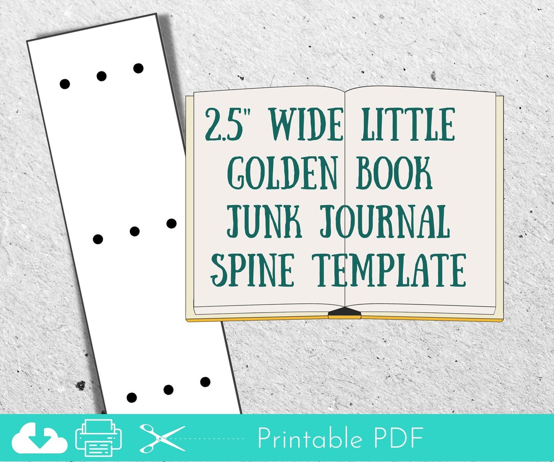 Golden Book 2.5 Inch Spine Template, Junk Journal Printable Template ...