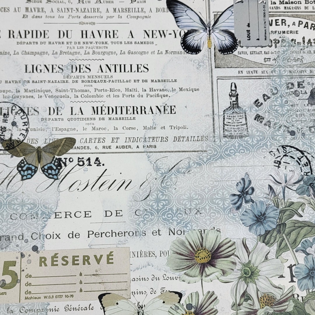 Blue Vintage 12x12 Scrapbook Paper Pack, Moonlit Garden Paper - Etsy