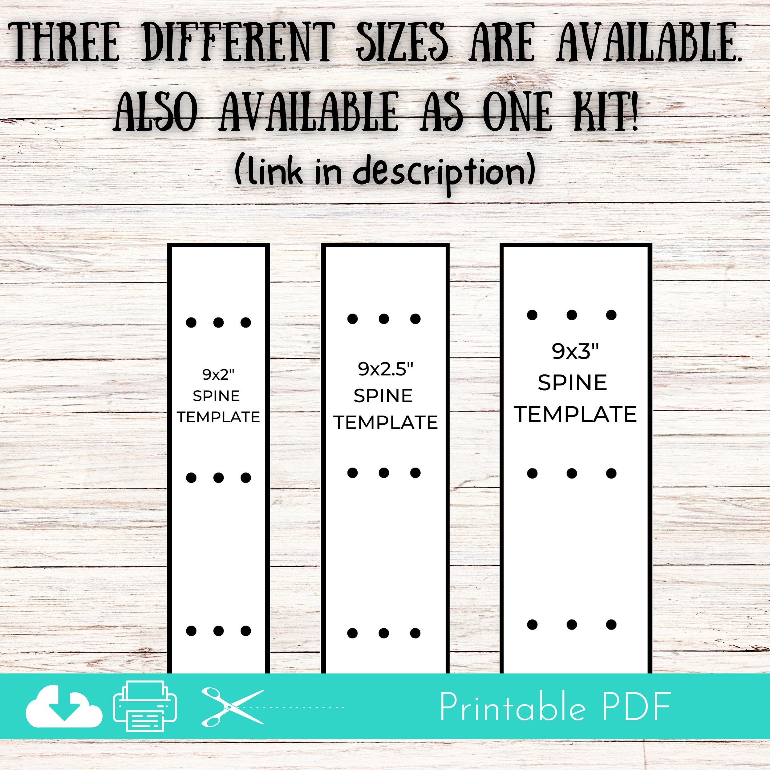Junk Journal 3 Inch Spine Template, Spine Punch Guide, Printable Junk ...
