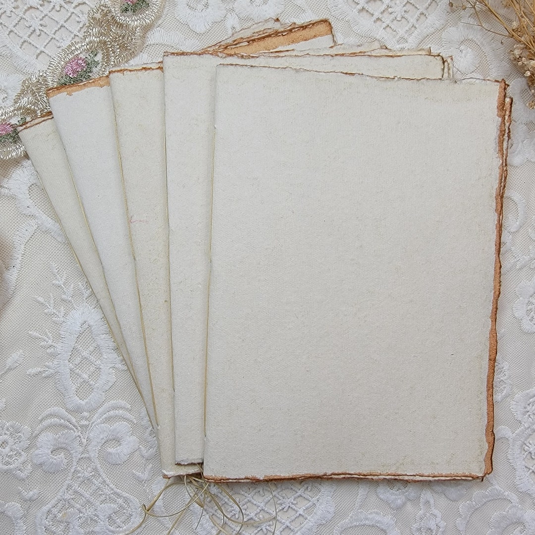 Lay Flat Handmade Paper Journal, Vintage Style Scrapbooking Journal ...