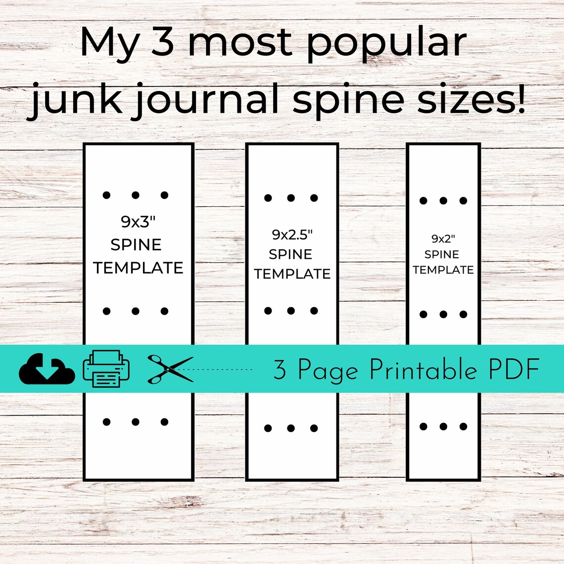 Printable Junk Journal Cover and Spine Templates - Etsy