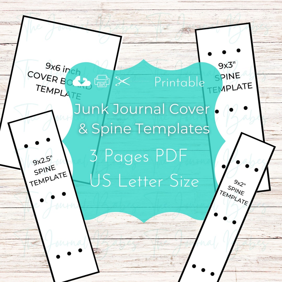 Printable Junk Journal Cover and Spine Templates - Etsy