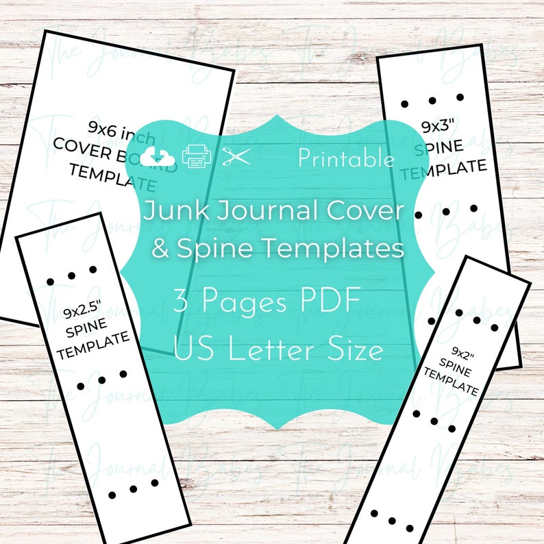 Printable Junk Journal Cover and Spine Templates - Etsy