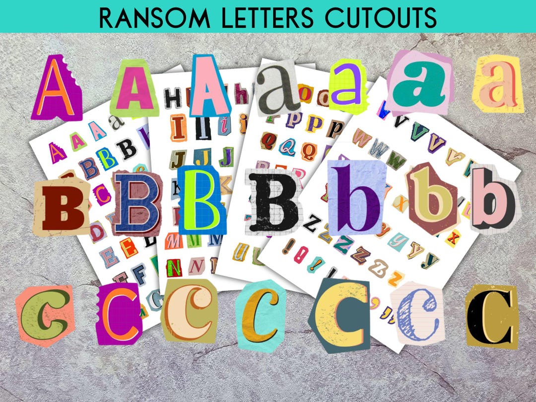 Printable Ransom Letters Alphabet Kit, Magazine Cutout Letters (PDF) - Etsy