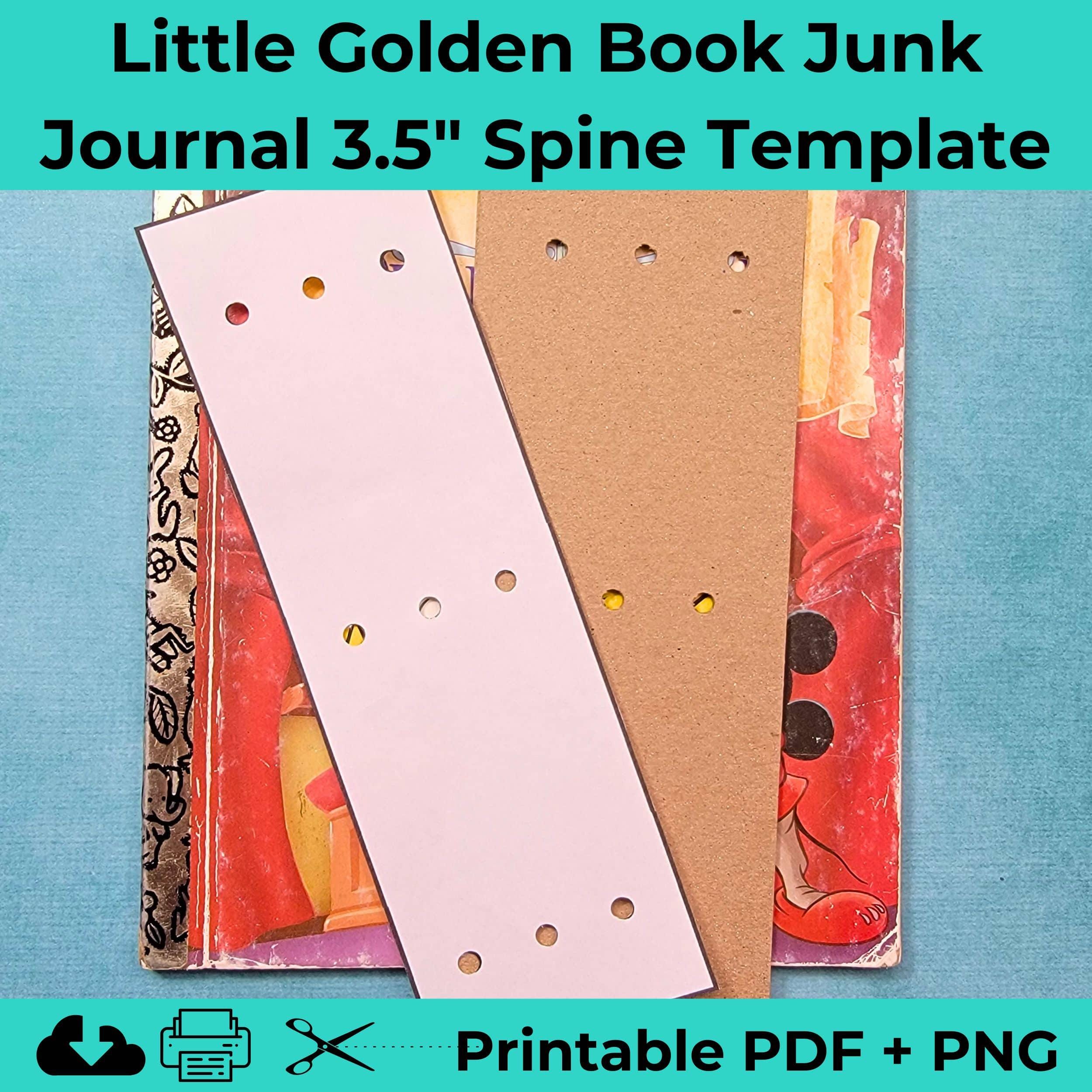 Printable 3.5 Inch Spine Template for Little Golden Book Junk Journals ...