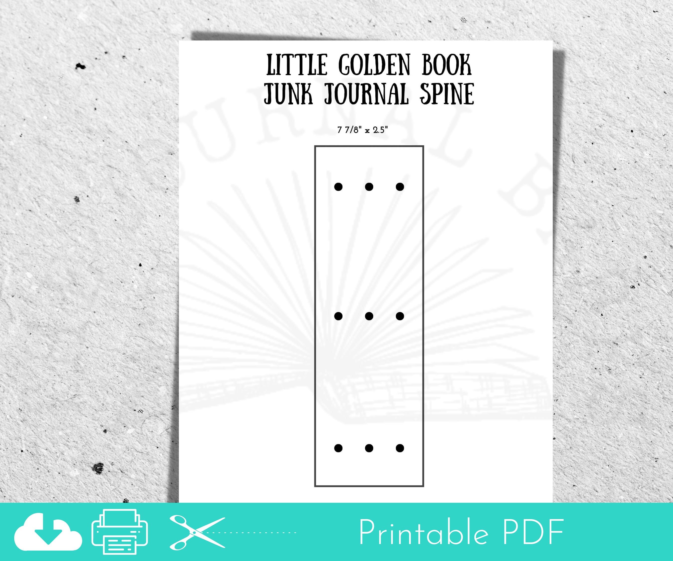 Golden Book 2.5 Inch Spine Template, Junk Journal Printable Template ...