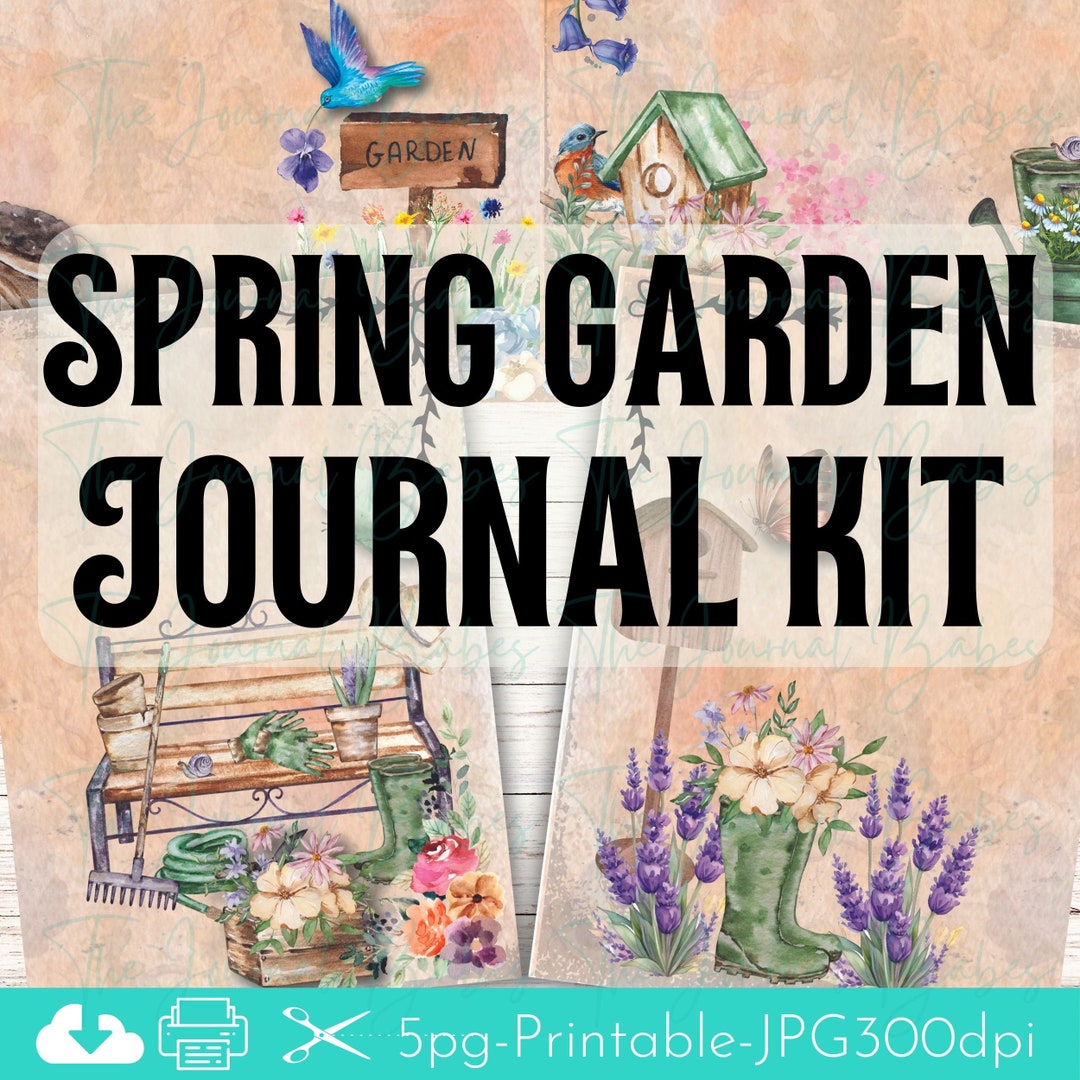 Spring Garden Junk Journal Signatures, Printable Springtime Journal Kit ...