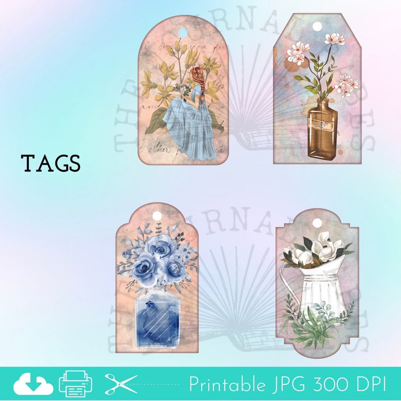 Spring Junk Journal Printable Addon Kit Printable Flower - Etsy