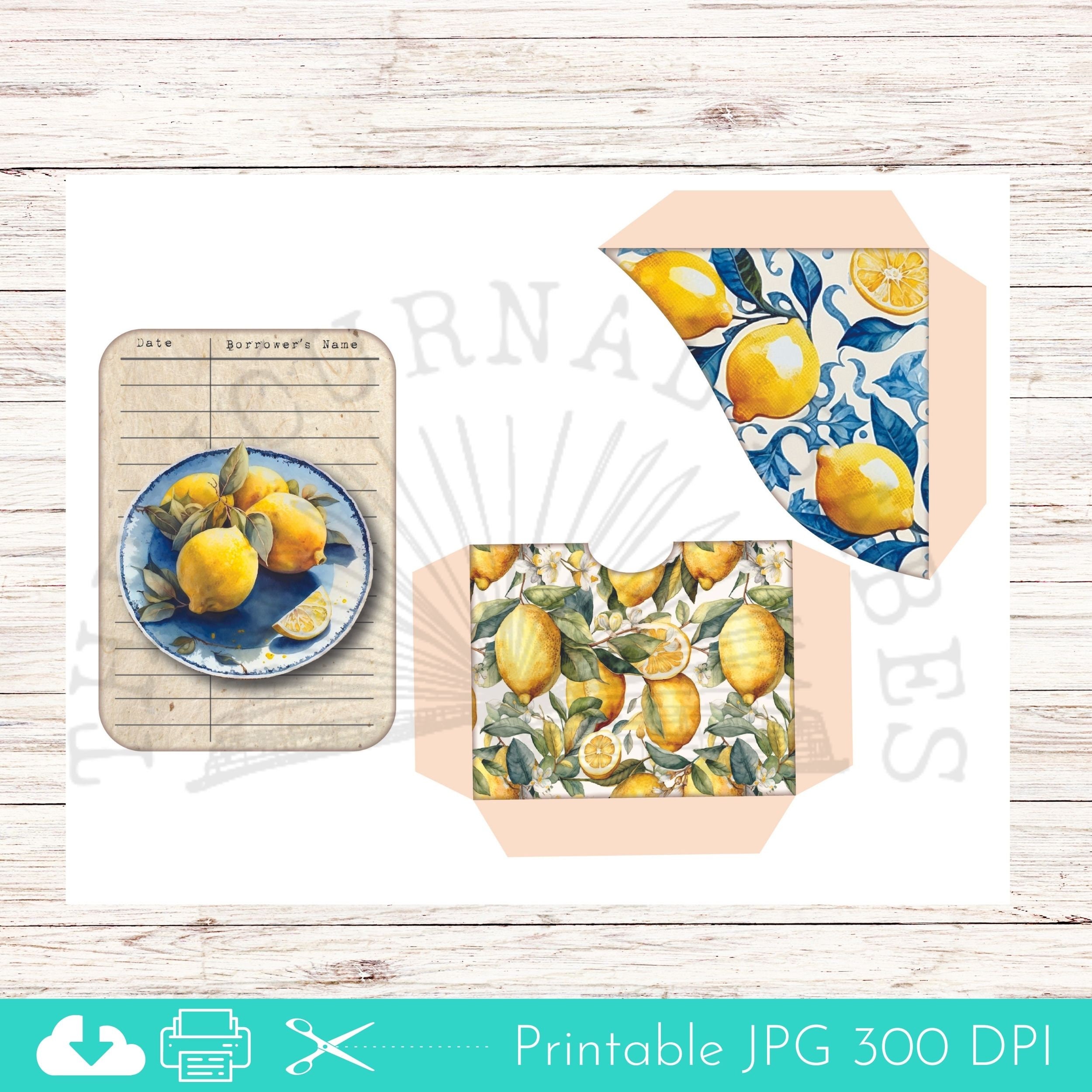Lemons Printable Junk Journal Kit, July 2023 Kit, Lemon Scrapbooking ...