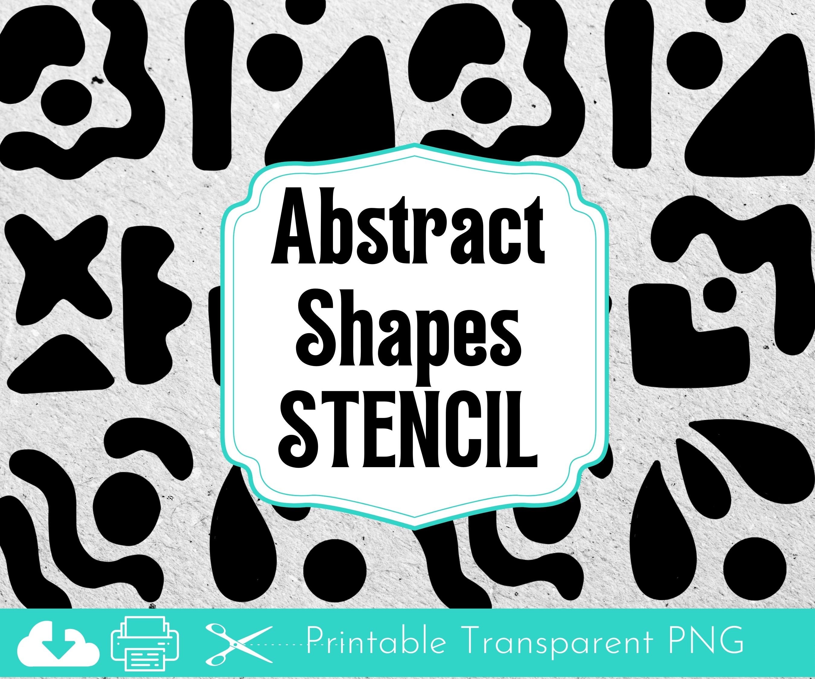 Printable Abstract Shapes Stencil for Mixed Media Art, Junk Journal ...