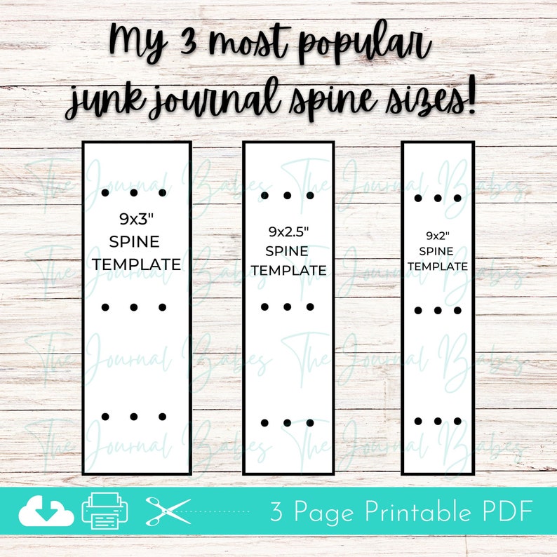 Printable Junk Journal Cover and Spine Templates - Etsy