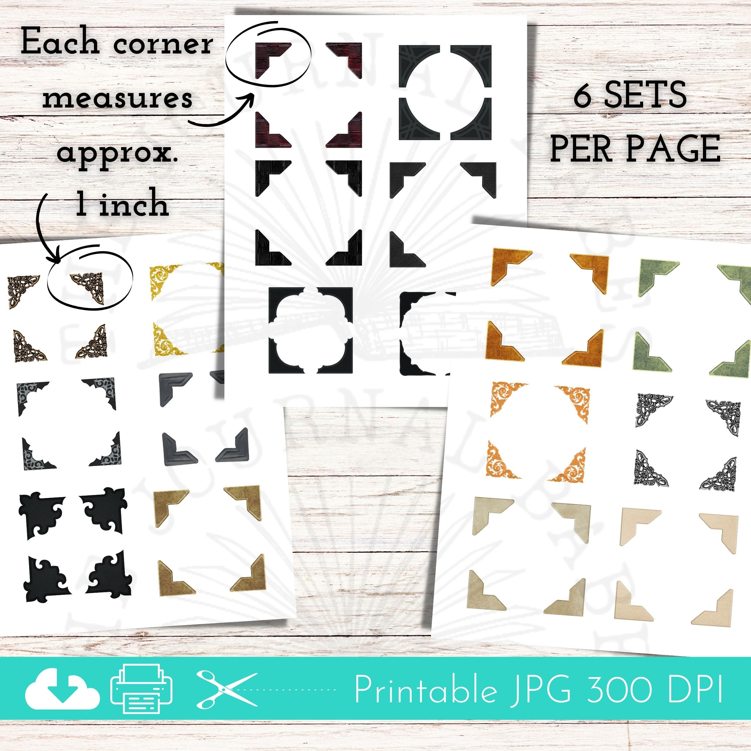 Printable Photo Corners Kit for Scrapbooking, Junk Journal ...