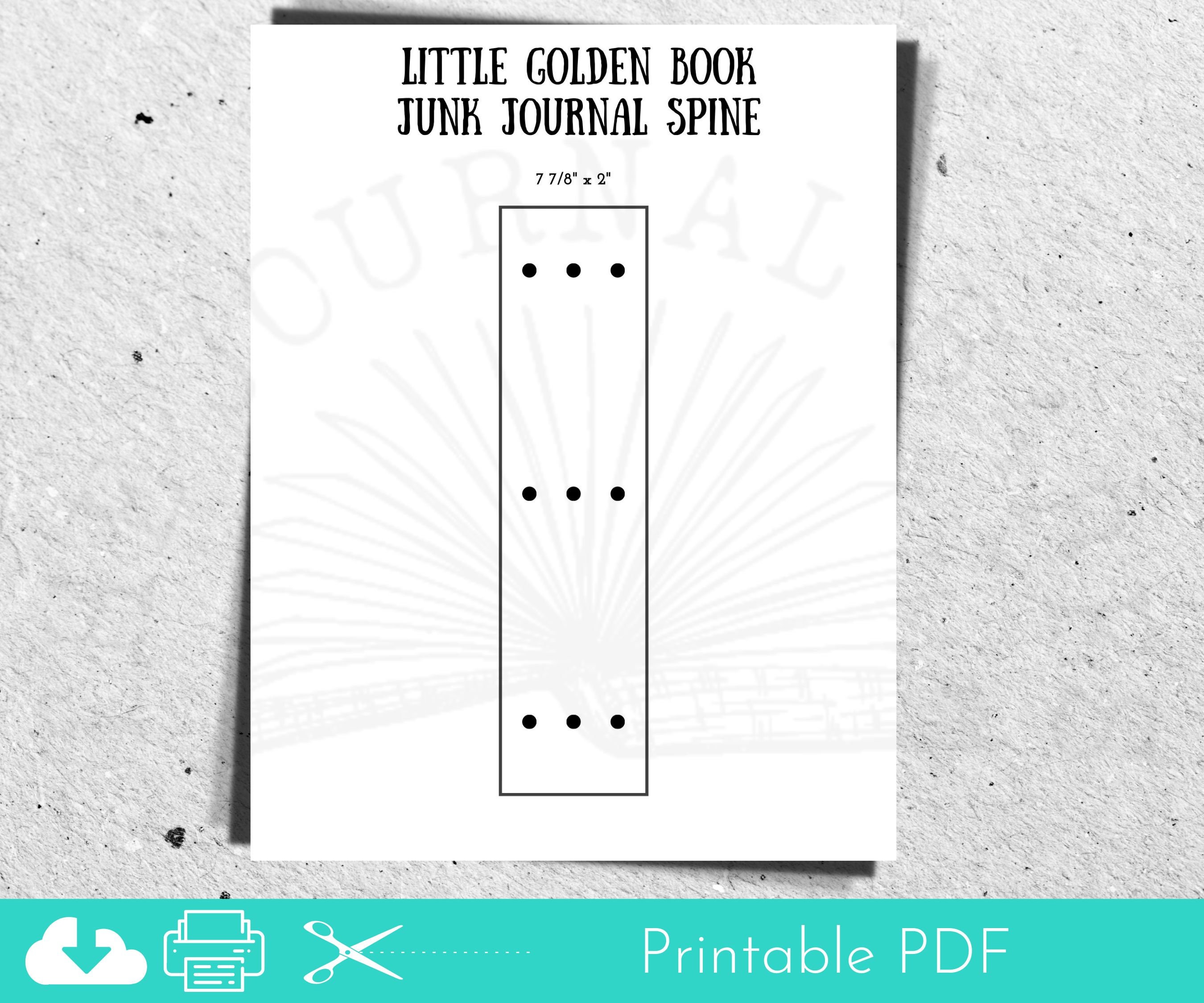 Printable Junk Journal 2" Spine Template, Little Golden Book Journal ...
