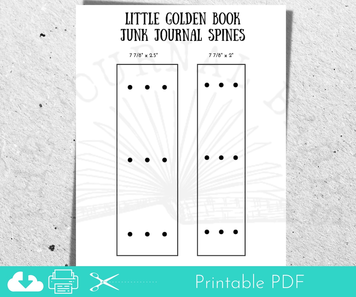 Junk Journal Printable Spine Templates, Little Golden Book Journal ...