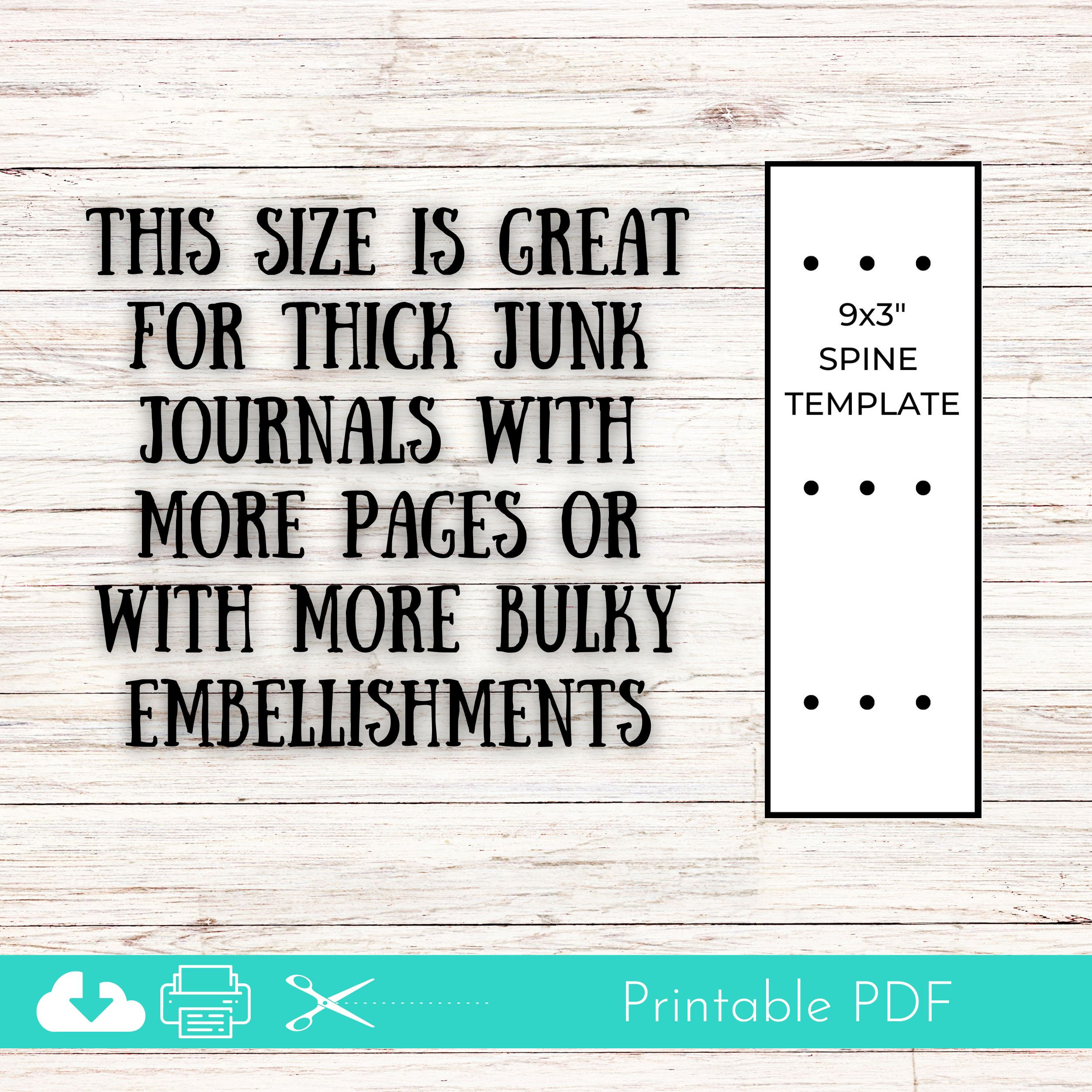 Junk Journal 3 Inch Spine Template, Spine Punch Guide, Printable Junk ...