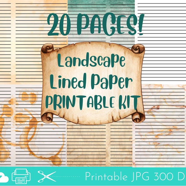 Printable Landscape Lined Paper - Etsy