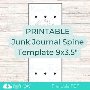 Junk Journal Spine Template, Printable 9x3.5 Inch Spine Template - Etsy