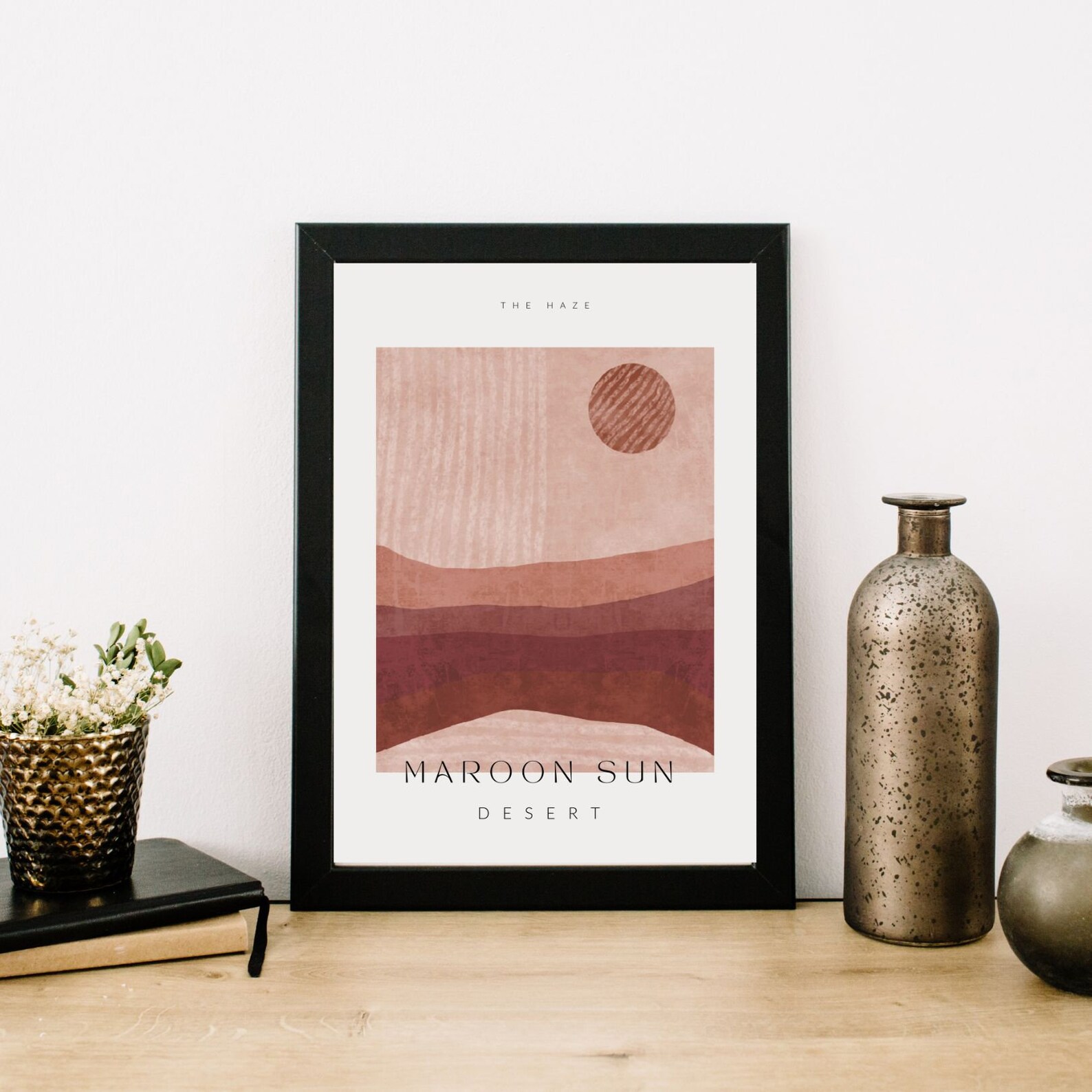 Maroon Sun. Wall Print. Modern Art. Digital Download - Etsy