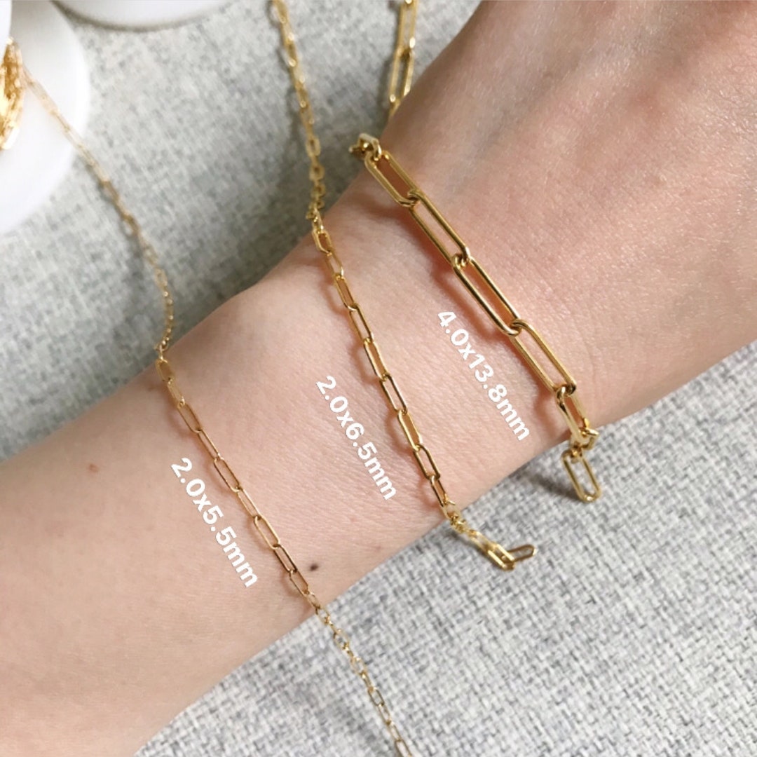 Gold Filled 14K US Made Flat Paperclip Chain Connector/links (1ft/305mm ...