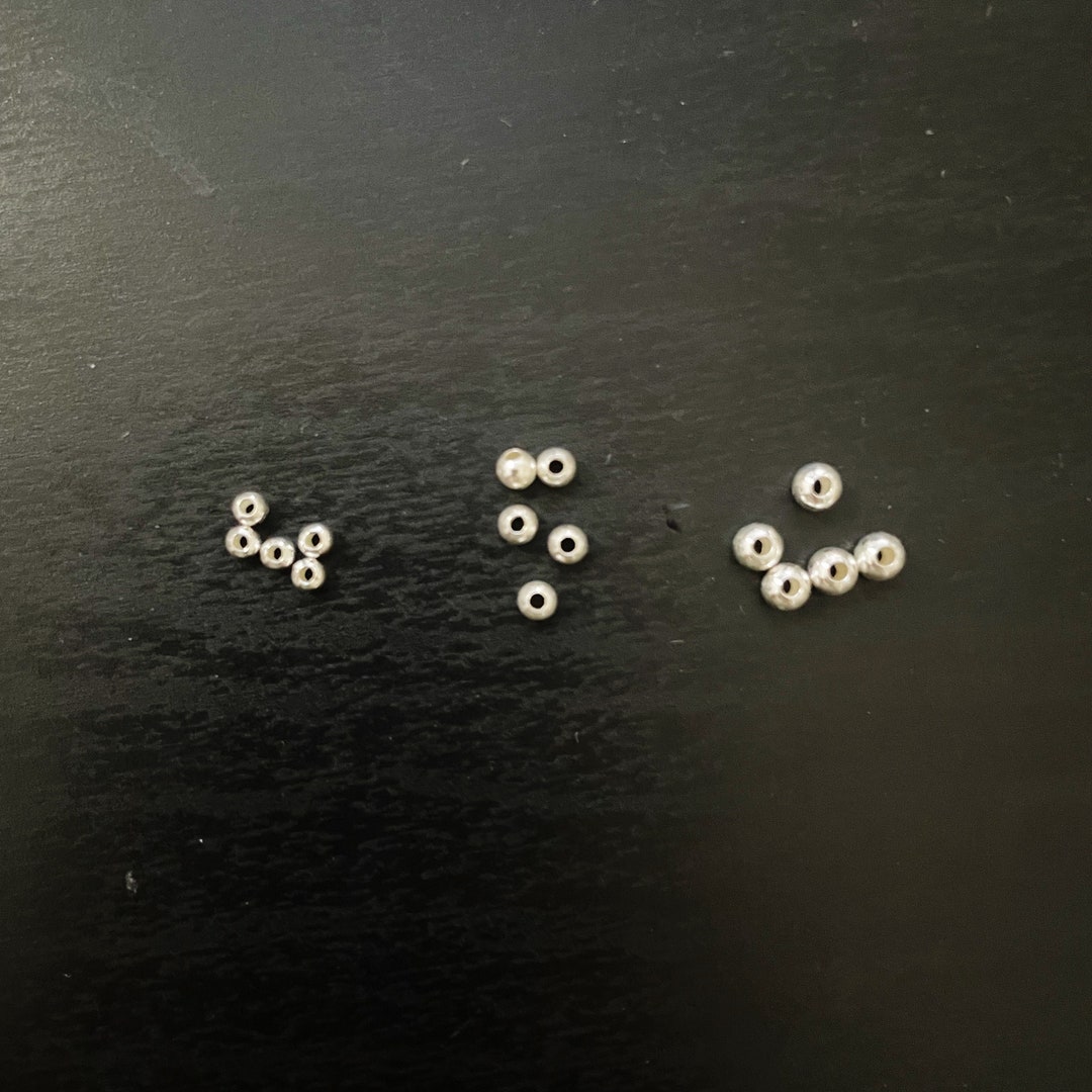 925 Sterling Silver Round Crimp/spacer/position Beads 2/2.5/3mm (10per ...