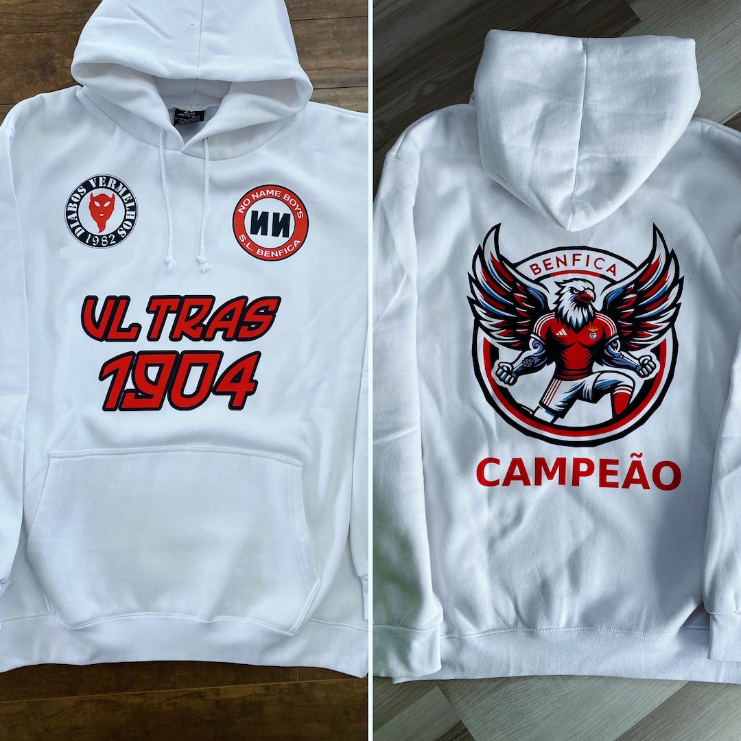 Ultras Benfica White Football Soccer Hoodie - Etsy