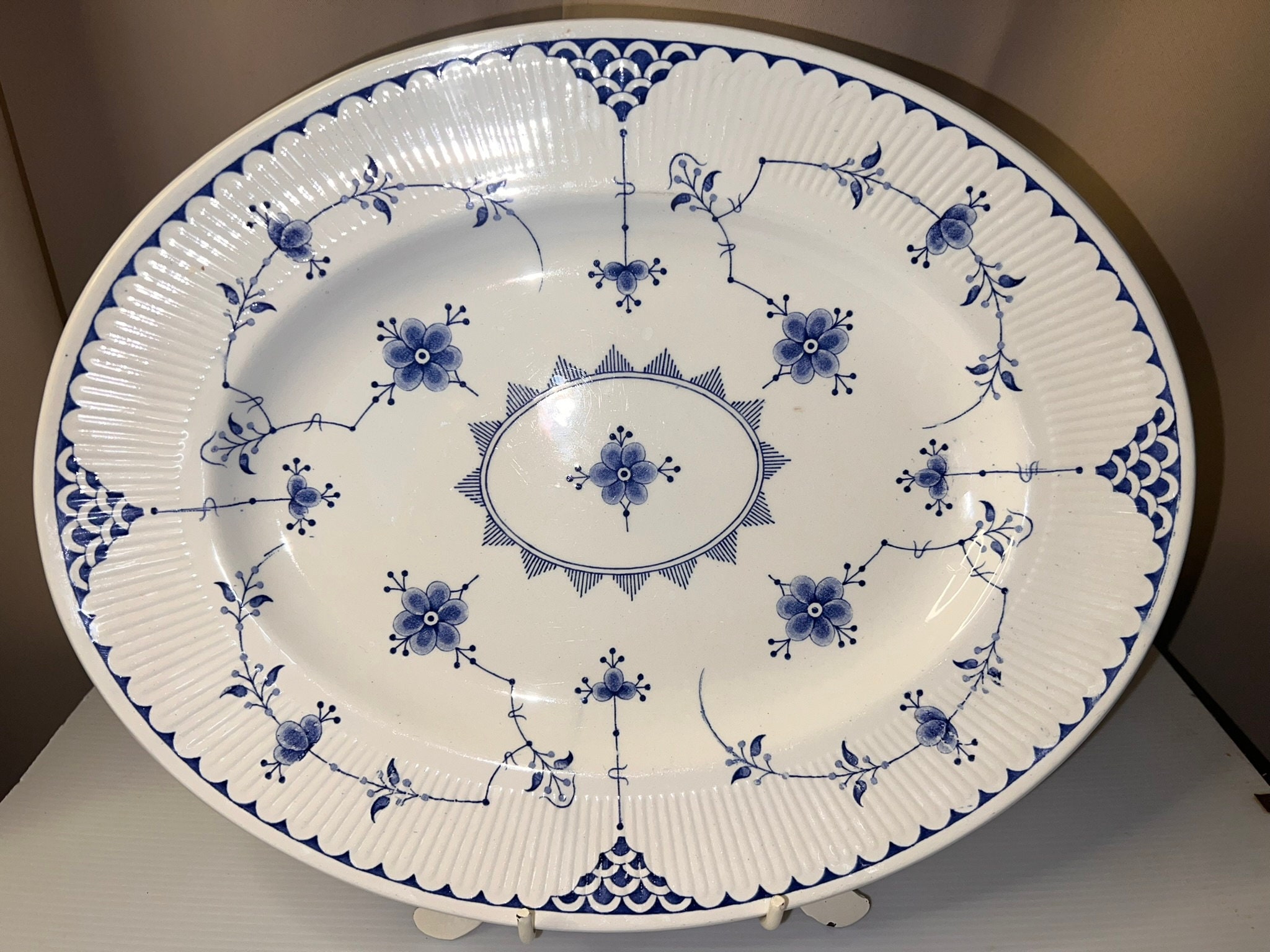 Vintage Masons Furnival's Blue Denmark Oval Platter - Etsy UK