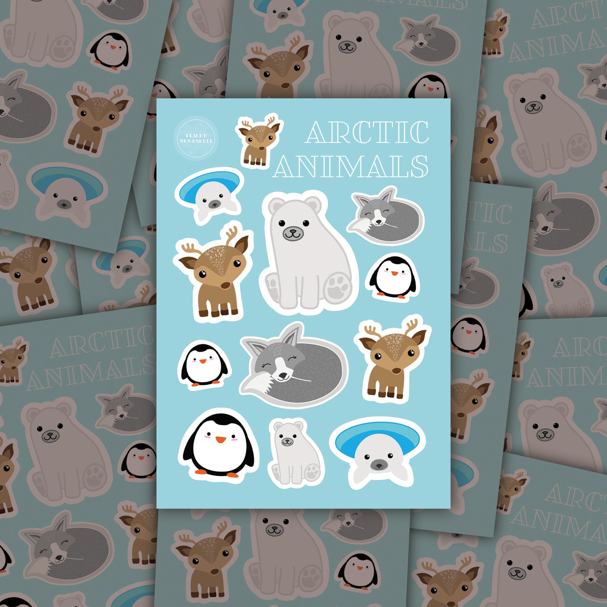 Arctic Animals Sticker Sheet Matte Sticker Sheet Animal - Etsy Australia